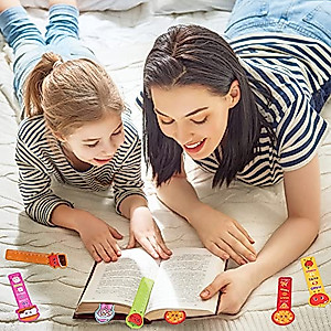 30 Pieces Scented Bookmarks Ruler for Kids Scratch and Sniff Bookmarks Fruit Food Theme Bookmarks Assorted Scented Bookmarks Cute Bookmarks for Teacher Prizes Book Markers Students, 10 Styles