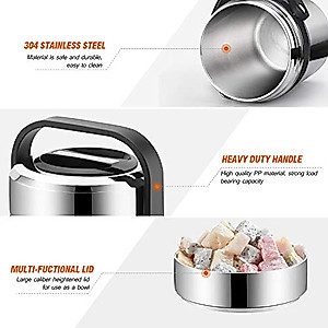 Soup Thermos for Adults,Large 3 Tier 61oz Thermos for Hot Food,Wide Mouth Insulated Food Container,Stainless Steel Lunch Thermos Flask Jar,Thermal Bento Lunchbox for Office Camping Picnic Outdoors