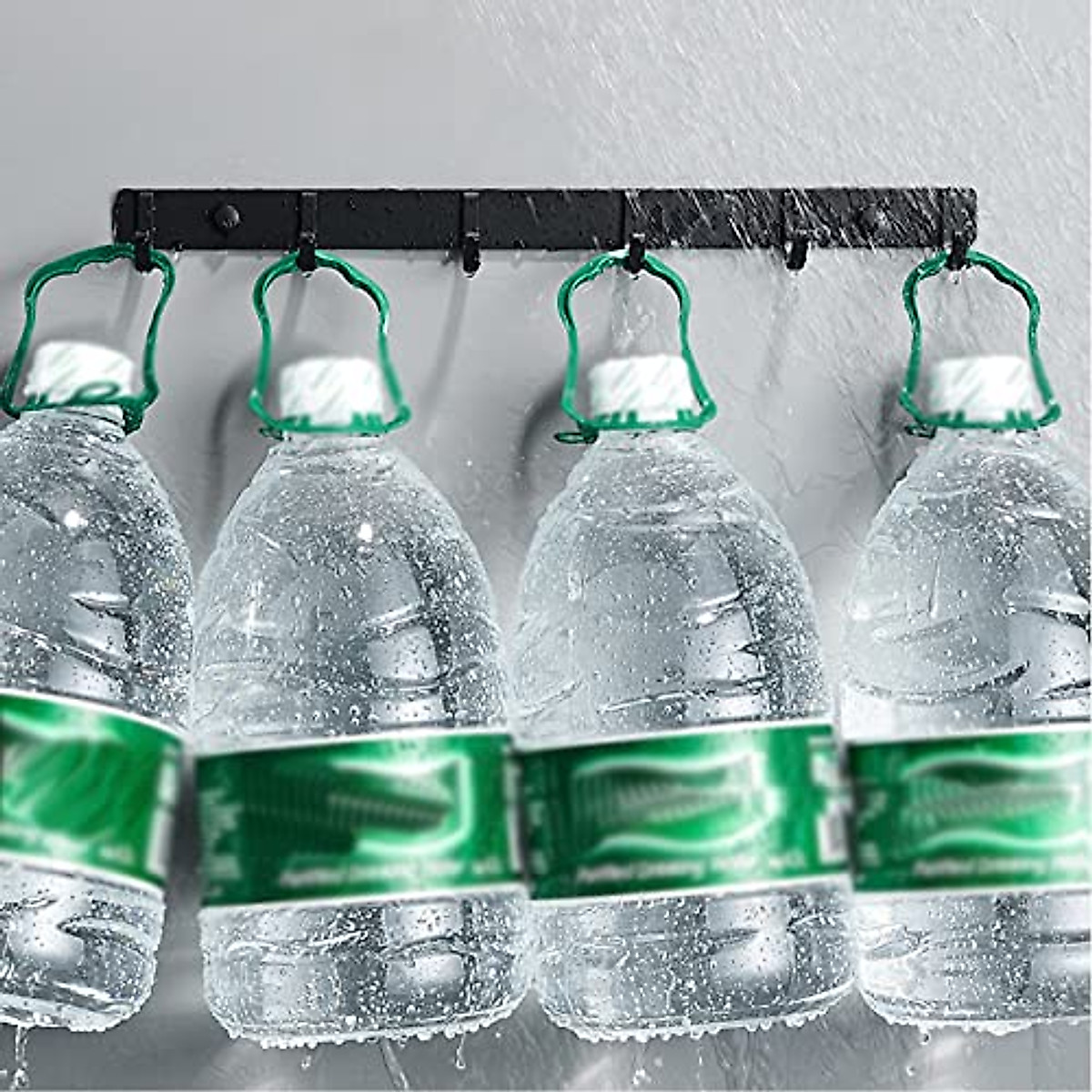 Spotcact Wall Mounted Coat Racks with Hooks Hanging Holder Towel Rack 10.83' x 1.50' Modern Black Hanging for Clothes Entryway Bathroom Bedroom (4 Hooks, Black)