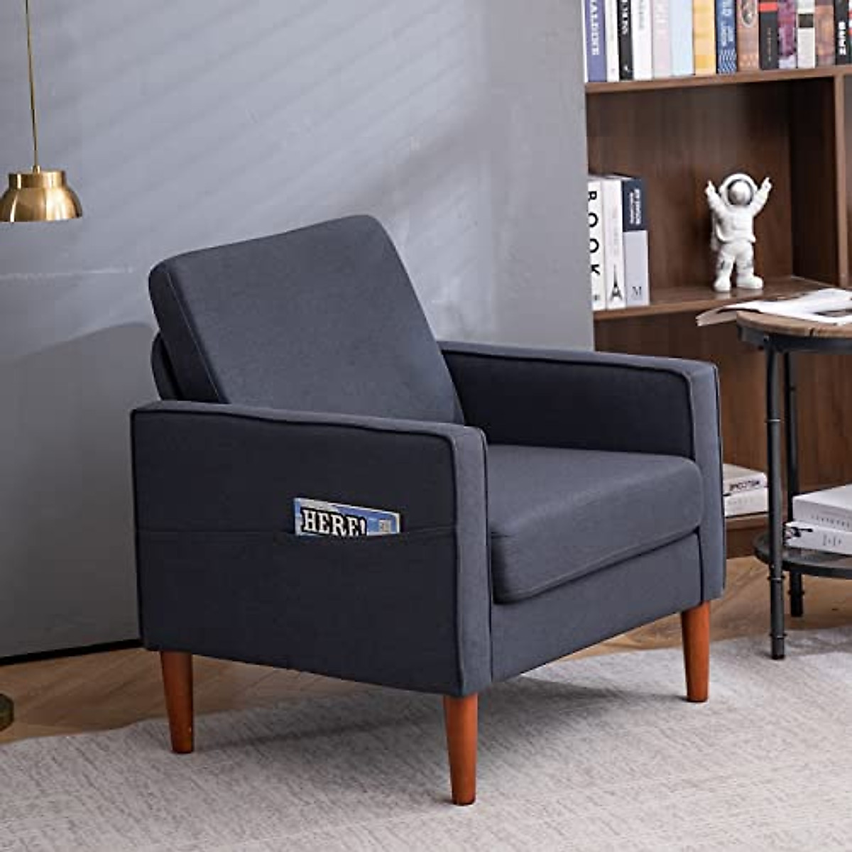 Gray Guest Chair, Office Reception Lobby Sofa Waiting Room Side Office Chair Linen Solid Wood Legs Reception Chairs for Waiting Room Office Home and Meeting Conference 31.5" L x 29.92" W x 33.46" H