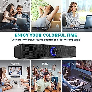 TAOTOSUNE Computer Speakers, USB Powered PC Speakers Wired Stereo Desktop Speakers for Computer, Desktop, Laptop, PC, Pad, Cellphone [2025 Version]