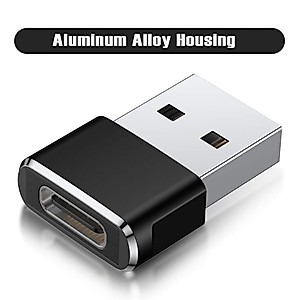 Basesailor USB to USB C Adapter 2Pack,Type C Female to A Male Power Adapter for iPhone 16 15 14 13 Mini Pro Max,CarPlay,Airpods,iPad Air 4 5,Samsung Galaxy Note 20 S24 24 S23 FE Plus Ultra,Google 9 8