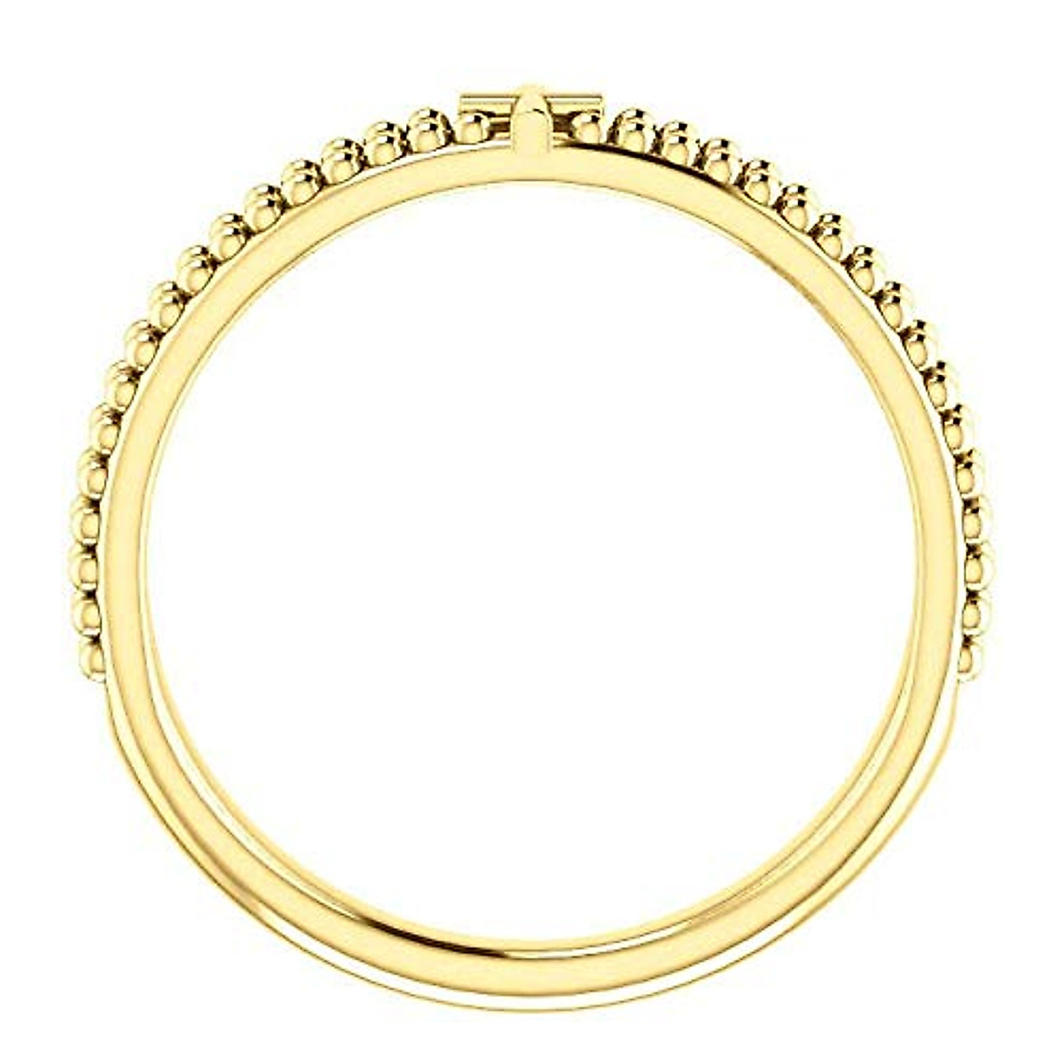 Eliana and Eli 14K Yellow Gold Milgrain Stackable Cross Ring- Inspirational Christian Faith, Love, Hope Jewelry- Wedding Engagement Promise Band - Ring Size 4-9 (9)