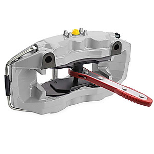 FIVE BANANAS Brake Caliper Press Tool, Car Ratcheting Brake Caliper Piston Spreader Press Tool with 2 pcs Steel Plates, Red