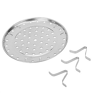 Stainless Steel Steam Holder Steam Rack Round Steaming Tray Insert for Pots, Pans, Crock Pots with Supporting Feet -Silver(S)