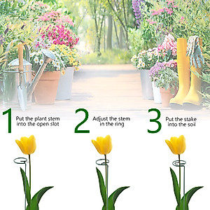Thealyn 36 Inch 20 Packs Plant Support Stake Garden Single stemmed Plant Support Hoops Plant Prop for Flowers Orchid Tomatoes Peony Lily Rose Gladiolus (36 inch)