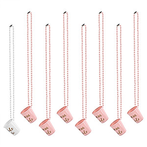 Framendino, 8 Pack Team Bride and Bride to Be Plastic Beaded Shot Glass Necklace Shot Glasses Bridal Necklace with Gold Foil for Bachelorette Party Decorations