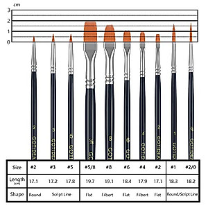 GOTIDEAL Paint Brush Set, 10 Pcs Round Pointed Tip, Small Nylon Hair Brushes for Acrylic, Watercolor, Oil and Gouache，Body, Face Nail Art, Detailing and Rock Painting, Perfect for Kids & Adult