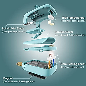 Mini Bag Sealer, ROMSTO Handheld Heat Vacuum Sealer, 2 in 1 Heat Sealer and Cutter with Lanyard, Portable Bag Resealer Machine for Plastic Bags Food Storage Snacks Freshness (2xAA Batteries Included)