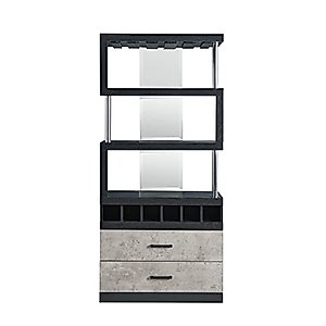 Home Source Jill Zarin Contemporary Bar Cabinet Black