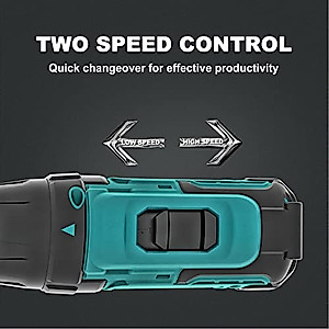 Cordless Drill Driver Set, 12V Power Drill Kit with Battery and Charger, MAX Drill 280 In-lb Torque 3/8" Keyless Chuck Built-in LED-Drill for Wood Bricks Walls Metal, Furniture Installation