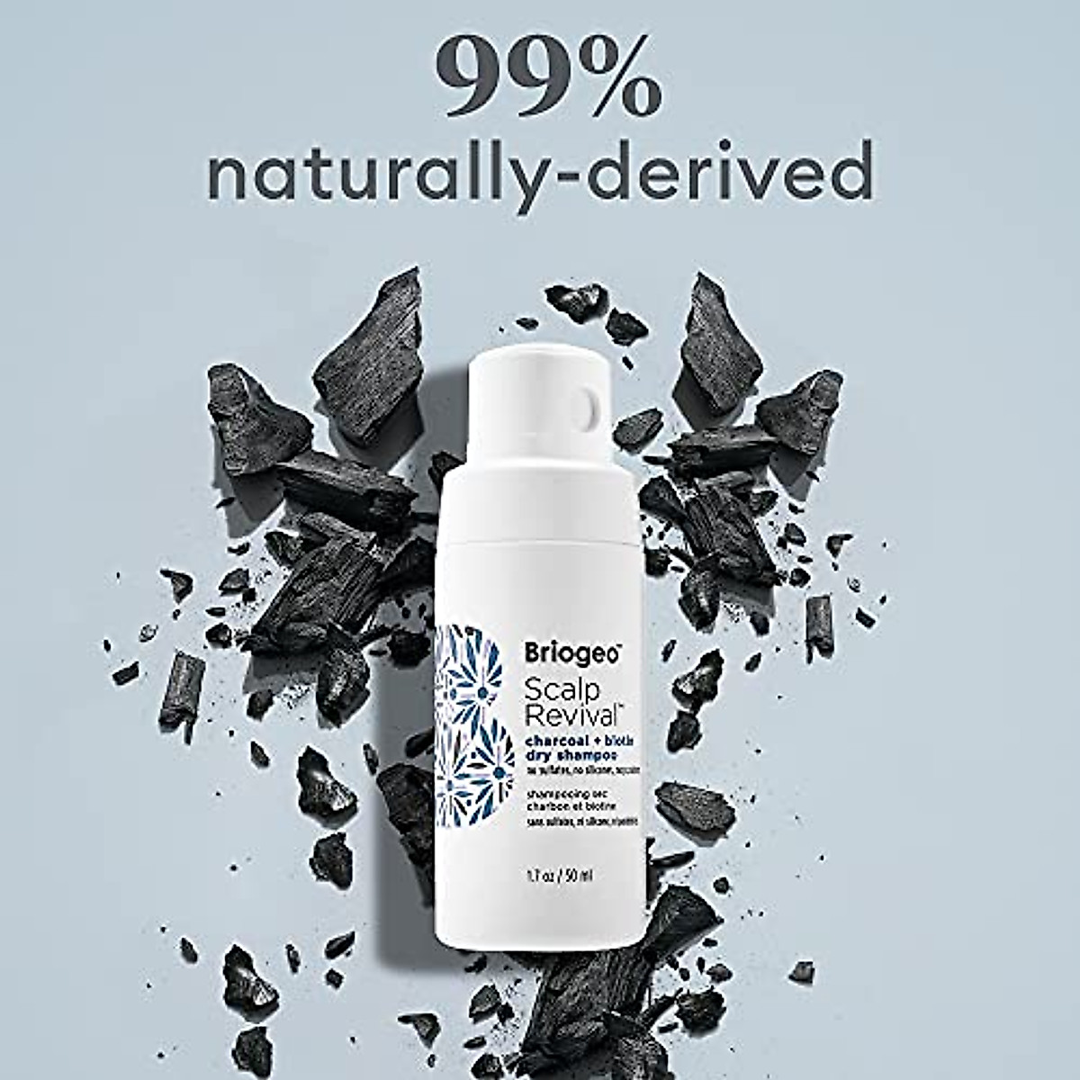 Briogeo Scalp Revival Charcoal + Biotin Dry Shampoo | Dry Shampoo to Absorb Oil | Non-Aerosol | Vegan, Phalate & Paraben-Free | 1.7 Ounce