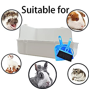 MUYG Guinea Pig Litter Box Corner Bunny Toilet Small Animal Potty Training with Dustpan Broom Chew Toys for Chinchilla Ferret Hedgehog Gerbil (10 Pcs)