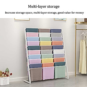 Metal Floor Standing Scarves Silk Scarf Rack Organizer, Commercial Creative Golden Shawl Fabric Storage Display Stand, Multi-Purpose Sheets Belt Suit Pants Hanging Rack Ties Holder Shelves Show Rack