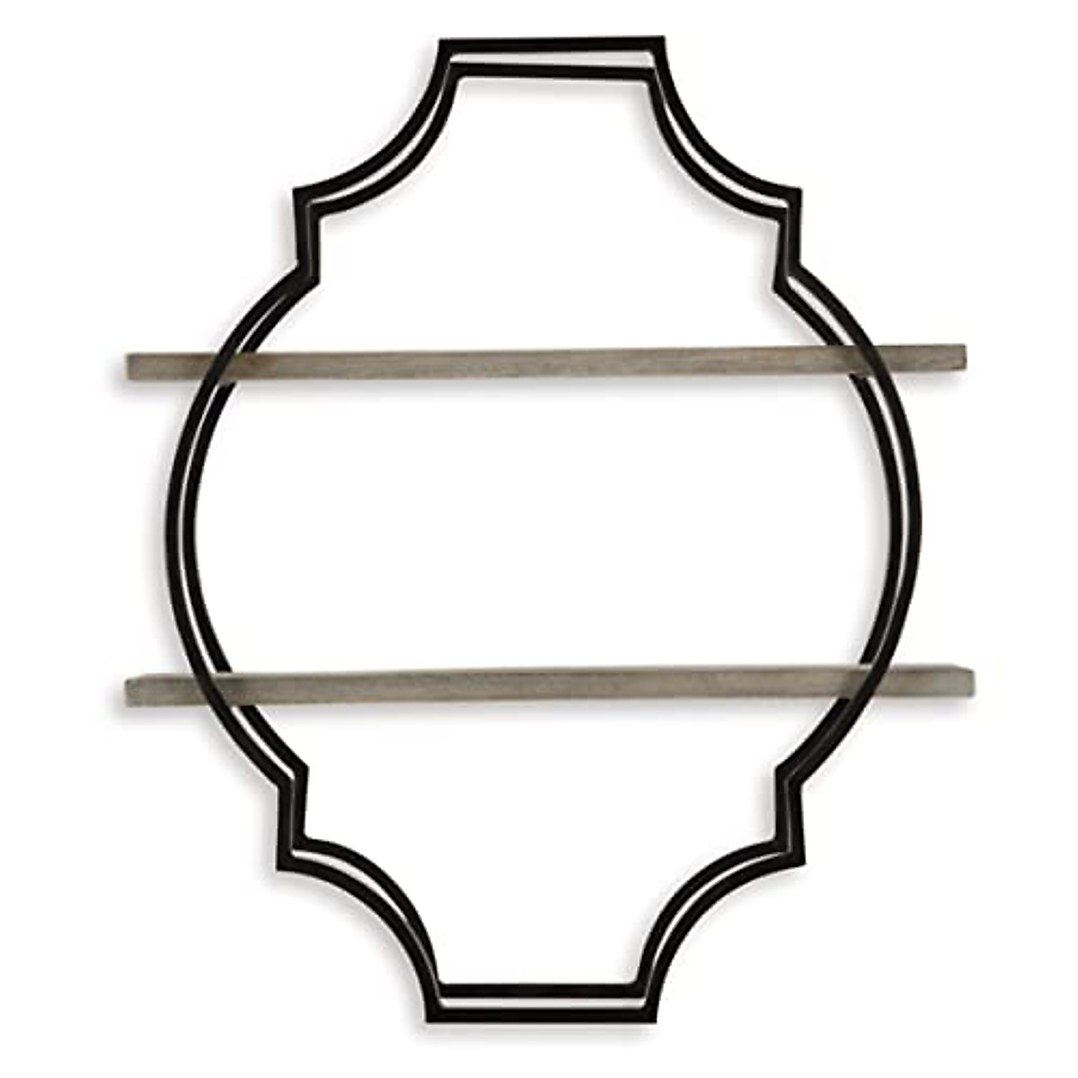 Signature Design by Ashley Candon Industrial 32" High Rustic Wall Shelf with 2 Shelves, Black