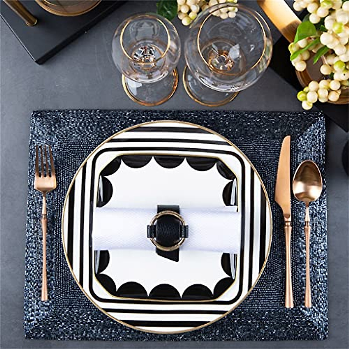 WFHTU Square Cutlery Set Kitchen Catering Utensils Bone Plate Bowl Plate Restaurant Combination