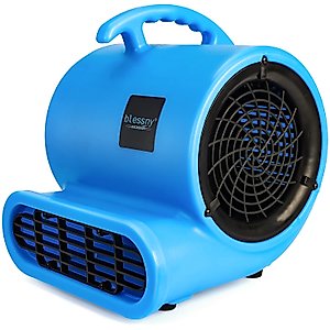 blessny 1/2HP ETL Listed Carpet Dryer Fan, 2200CFM Air Blower Mover for Home Drying, 15Ft Long Cord Portable Floor Blower Fan with 3-Speeds Daisy Chain Function (Blue)