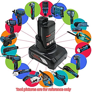 Taurus King Compatible with Bosch 12 Volt Lithium ion Battery 3.0Ah 3000mAh Suitable for 12V Li-ion Electrical Tools Replaceable Batteries