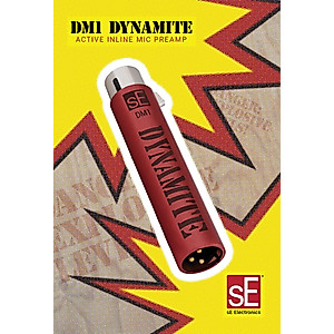 sE Electronics DM1 Dynamite Active In-line Microphone Preamp with 28dB Gain Bundle with 2 20-FT XLR Microphone Cables and 7-Pack Cable Ties