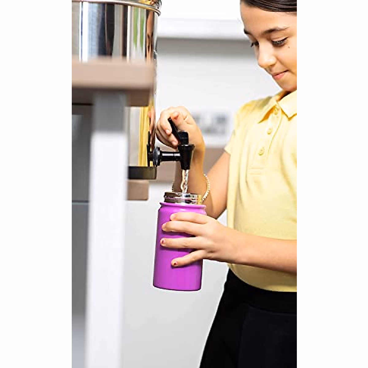 Kids Water Bottle - 12oz Blue | Leak Proof With Straw & Handle | 24 Hours Cold | Insulated, Double Wall Stainless Steel | Easy Sip Toddler Cup | Child's Flask | Eco Friendly