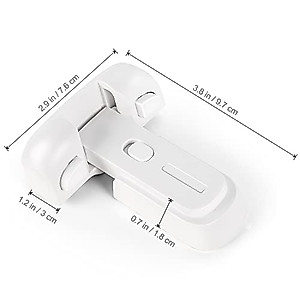 CLYMENE Refrigerator Fridge Freezer Door Lock for Kids, Child Proof Refrigerator Latch Lock to Keep Door Closed, No Tools Required and Easy Installation (White)