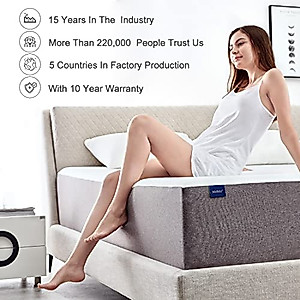 Molblly Queen Mattress, 14 Inch Memory Foam Mattress Bed in a Box, Breathable Bed Comfortable Mattress for Cooler Sleep Supportive & Pressure Relief, Queen Size Bed, Grey, 60" X 80" X 14"