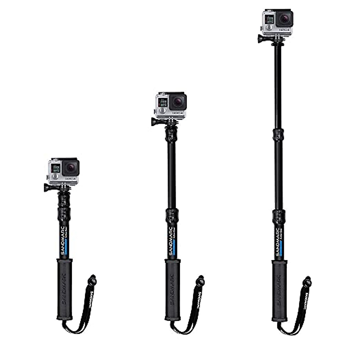 SANDMARC Pole - Compact Edition: 10-25" Waterproof Pole (Selfie Stick) for GoPro Hero 11, 10, 9, 8, Max, 7, 6, 5, 4, Session, 3+, 3, 2, HD & Osmo Action
