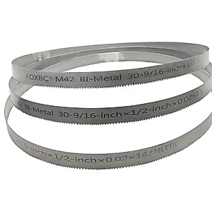 FOXBC 30-9/16 inch Bandsaw Blades 14/18 TPI, 30-9/16" x 1/2" x .020", Replacement for Milwaukee Metal Band Saw, 3-Pack