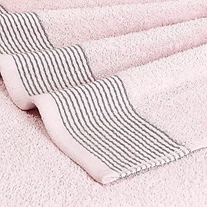 BELIZZI HOME Ultra Soft 2 Pack Oversized Bath Towel Set 28x55 inches, 100% Cotton Large Bath Towels, Ultra Absorbant Compact Quickdry & Lightweight Towel, Ideal for Gym Travel Camp Pool - Pink