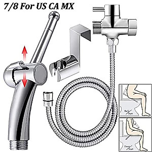 ifgswopq Handheld Toilet Bidet Sprayer Set Kit Stainless Steel Hand Faucet for Bathroom Shower Head Self Cleaning (Color : E) (E)