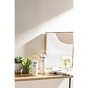 Stanley IceFlow Stainless Steel Tumbler with Straw - Vacuum Insulated Water Bottle for Home, Office or Car - Reusable Cup with Straw Leakproof Flip - Cold for 12 Hours or Iced for 2 Days (Cream)