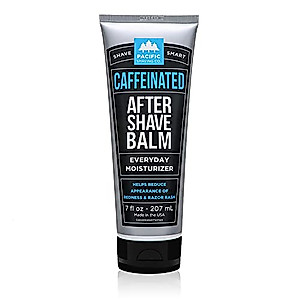 Pacific Shaving Company Caffeinated Aftershave, Men's Grooming Product - Antioxidant Daily Face Lotion + After Shave - Soothing Aloe & Spearmint Post Shave Balm for Sensitive Skin (7 Oz)