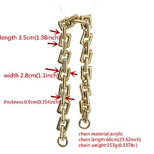 Chunky Bag Chain For Dumpling Bag Cloud Bag ((1pc)#2Acrylic-silver-60cm)