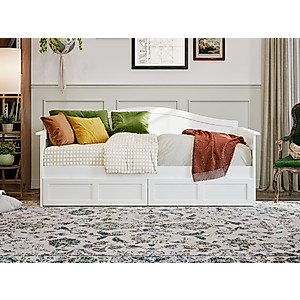Acadia Twin Wood Daybed with Set of 2 Drawers in White