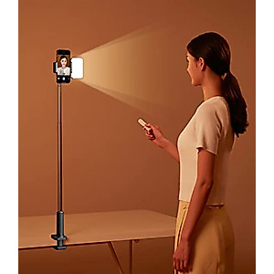 yAyusi Overhead Phone Mount for Recording,Phone Stand for Recording Overhead,Articulating Arm Cell Phone Holder with LED Ring Light, Desk/Bedside Tripod for YouTube Live Stream Cooking Video Recording