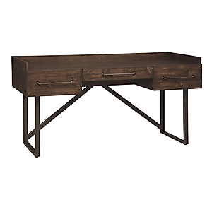 Signature Design by Ashley Starmore Urban Industrial 63" Home Office Desk with Open Storage Cubby, Brown