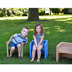 Children's Factory 3-in-1 Cube Chair for Kids, Flexible Seating Classroom Furniture, 1-Pack, Sky Blue