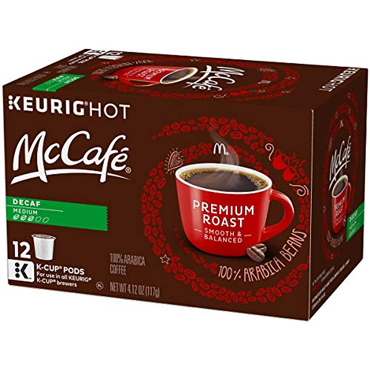 McCafé Decaf Premium Medium Roast K-Cup Coffee Pods (12 Pods)