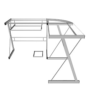 Ryan Rove Computer Desk, Silver