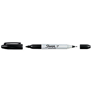 SHARPIE Twin Tip Permanent Markers, Fine and Ultra Fine, Black, 12 Count