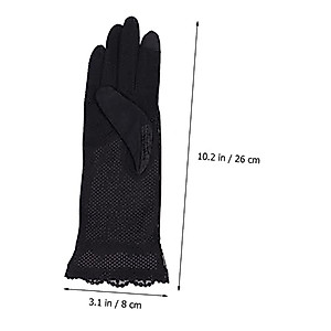BESPORTBLE 1 Pair Working Gloves for Women Work Glove Sun Protection Gloves for Women Ladies Lace Gloves Spf Gloves Womens Glives Breathable Gloves Hand Protector Protective Gloves Work Black