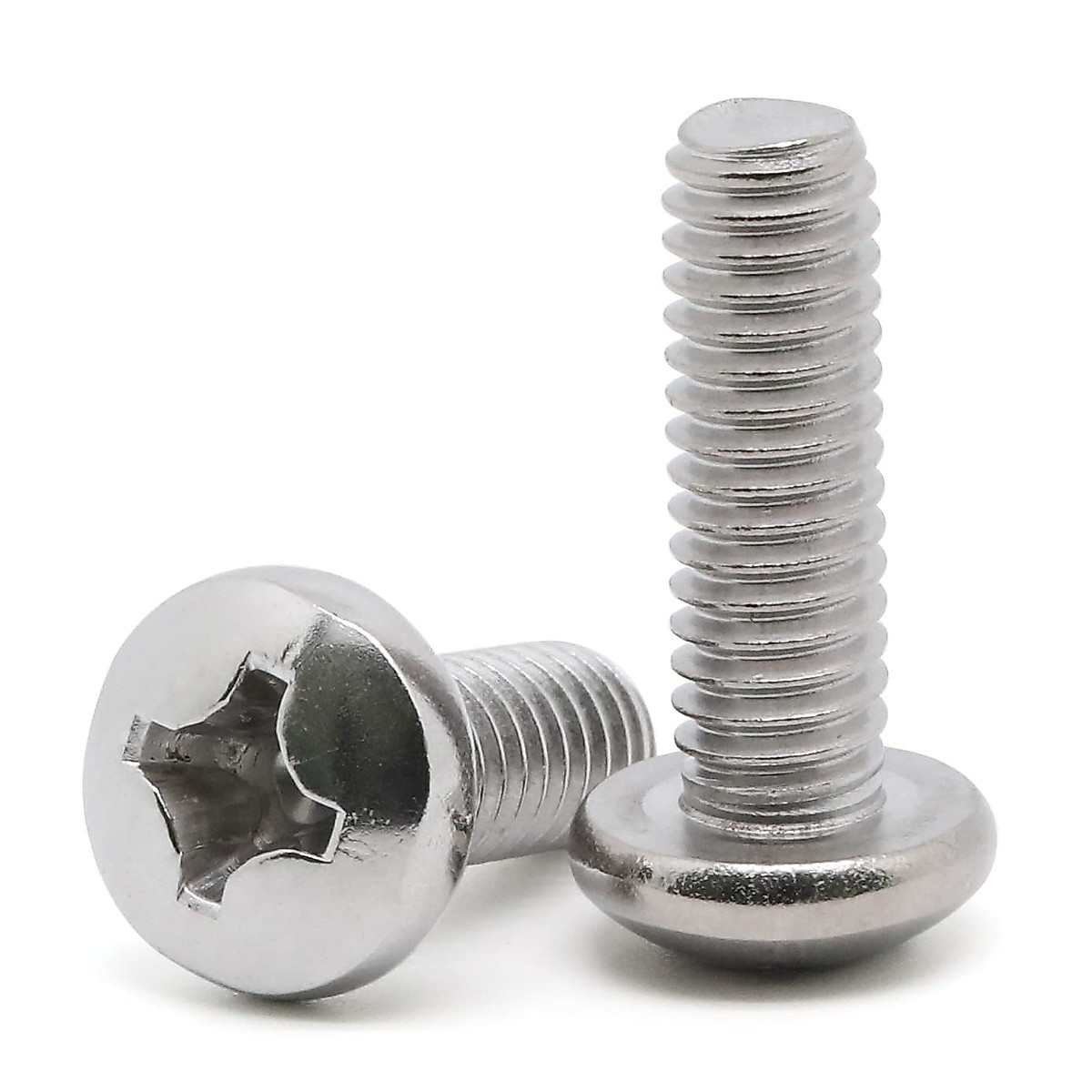 8-32 x 1" (1/4" to 3" Available) Pan Head Machine Screws, Full Thread, 304 Stainless Steel 18-8, Pack of 100