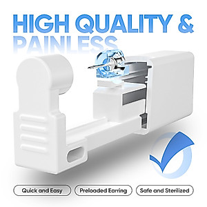 24 Pcs Ear Piercing Kit Disposable Ear Piercing Gun Kit with 8 Pcs Self Piercing Gun and 8 Pcs Earrings Stud 8 Pcs Alcohol Pads