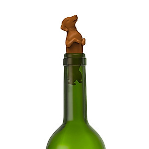 Genuine Fred WINER DOG Bottle Stopper, Silicone Wine Stopper with cute dachshund design - Keeps a tight seal - Fun Kitchen Gadget & Bar Cart Accessories - Great stocking stuffer & gift for dog lovers