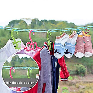 The Garnish Gripper Non-Slip Clothesline 3 Pieces Portable Adjustable Dryer Line Windproof Non-Slip Clothesline for Camping Travel Indoor Outdoor Product