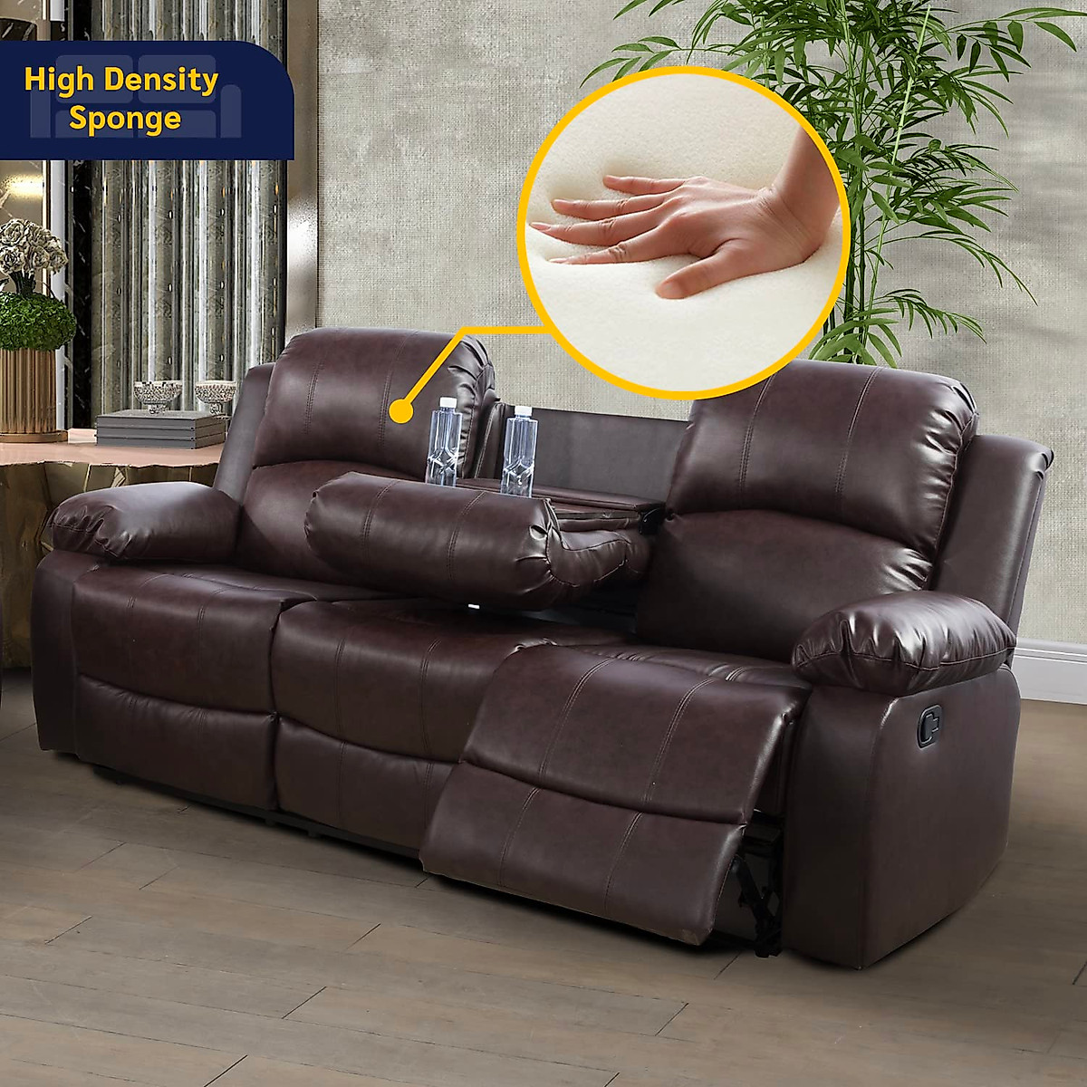 Beverly Fine Furniture Alpine Living Room Recliner Set Include Love seat, Sofa, 2-Piece