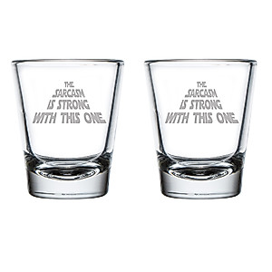 MIP Set of 2 Shot Glasses 1.75oz Shot Glass The Sarcasm Is Strong With This One Funny