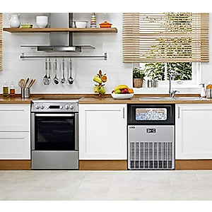 KoolMore - CIM198 Undercounter Ice Maker Machine, Commercial and Residential, Produces 198 lbs. of Cubes in 24 Hrs, Energy Efficient for Bar, Cafe, Restaurant or Event Use, Black