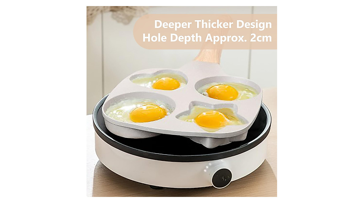 4 Cup Egg Frying Pan Nonstick Aluminium Alloy Cookware for Gas & Induction
