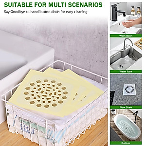 Disposable Floor Drain Filter,Insect, Mold,and Blockage Prevention,Adhesive Non-Woven Fabric Stickers,Bathtub,Laundry Room,Kitchen,Bathroom,Sink (20, White, New edition10cm×10cm)